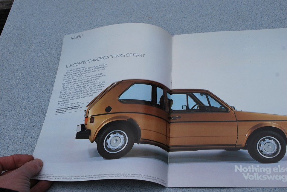 NOS Original 8 Page 1982 Volkswagen VW Rabbit Sales Brochure 82 W64-002 ...