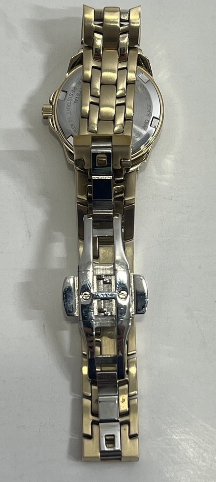 571 amalgamated MDA-UAW Date Gold Tone Ladies Quartz Ronda Movement ...