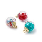 100pcs Colorful Glass Ball Pendants Rhinestone Smooth Mini Charms Craft ...