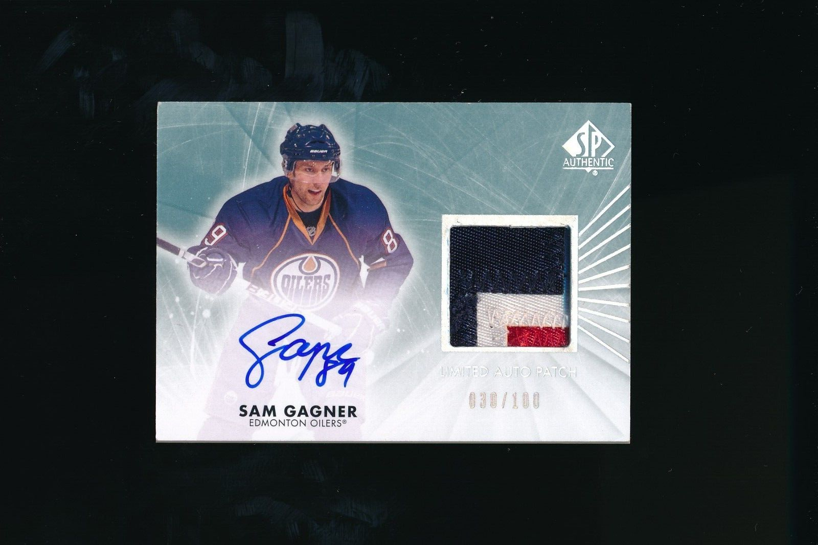 2011-12 SP Authentic Limited Auto Patch #3 Sam Gagner 30/100 Edmonton ...
