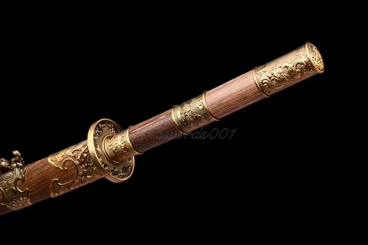 Chinese Broadsword Qing Dynasty Dao Rosewood Handle Scabbard Carbon ...