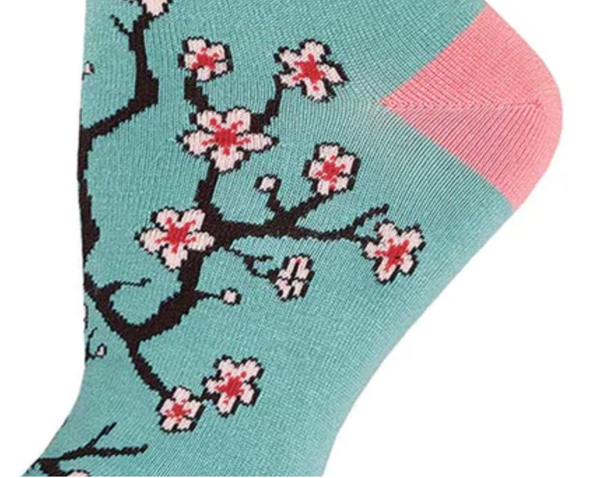 Bamboo Cherry Blossoms Socks Springtime Blossom Shoe Size 4-10.5 Women ...