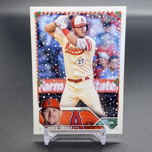 SP! 🚨2023 Topps Holiday Mike Trout Short Print Los Angeles Angels #27 ...