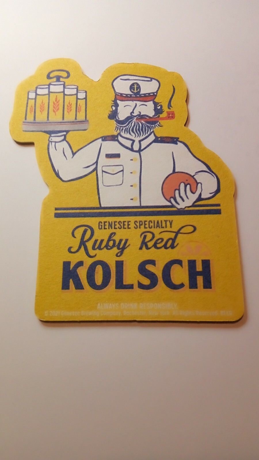 RUBY RED KOLSCH by GENESEE BREWING CO,of ROCHESTER,NY- BEER COASTER ...