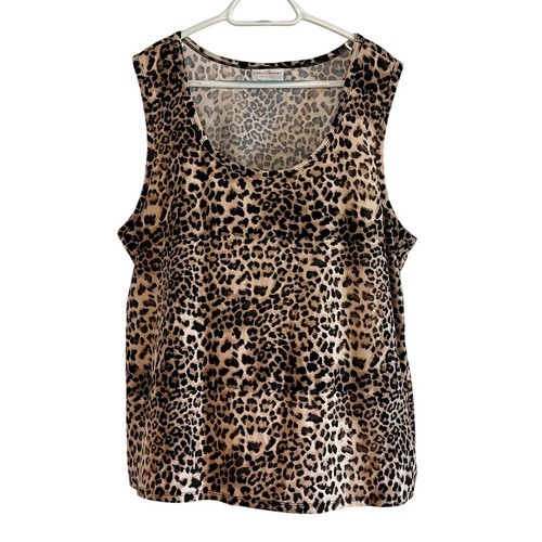 Bobbie Brooks Leopard Print Tank Top Women’s 2X Animal Print Y2K Style ...