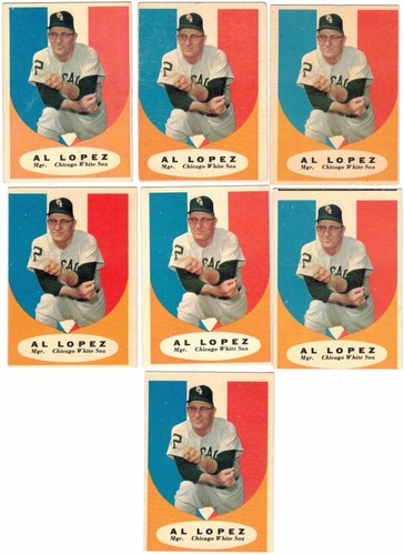7 Card Lot of 1961 #132, HOFer Al Lopez, Chicago White Sox, Manager | eBay