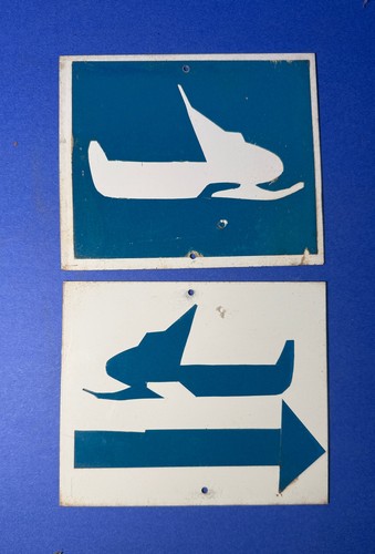 VINTAGE SNOWMOBILE TRAIL MARKER SIGNS METAL HOMEMADE SMALL | eBay