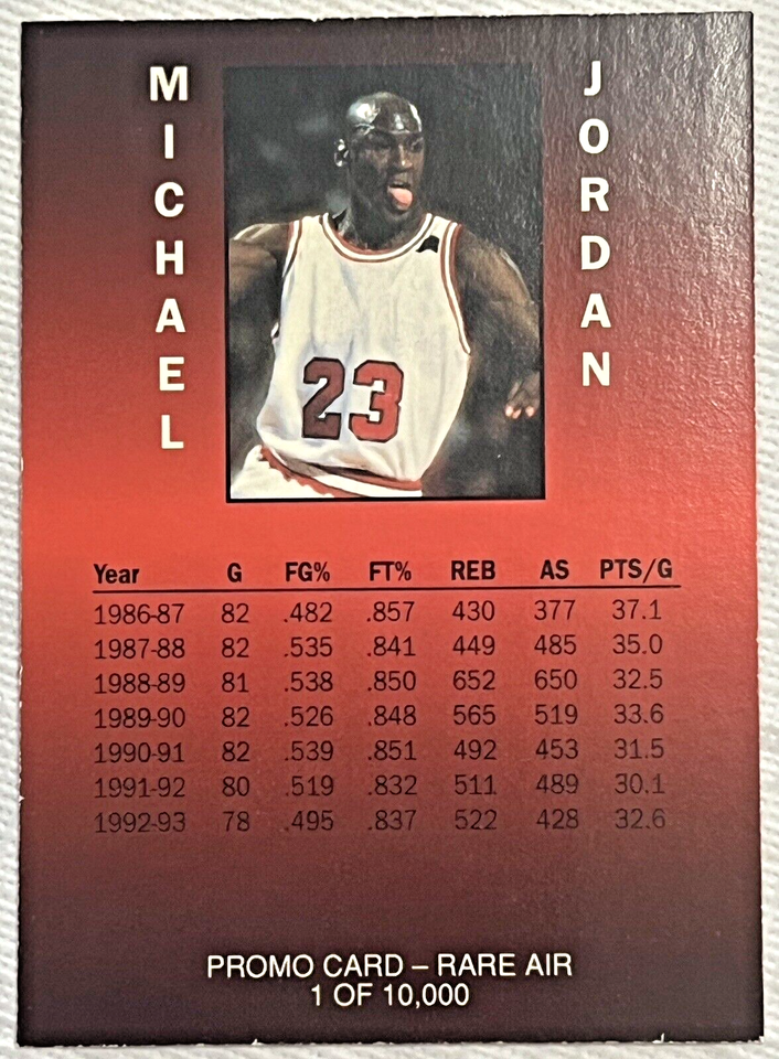 Michael Jordan - Rare Air #1 of 10,000 - Chicago Bulls - 🏀 PROMO CARD ...