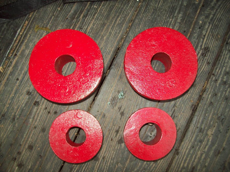 4 vtg MILO BARBELL COLLARS BodyBuilding STRONGMAN Fitness EXERCISE York ...