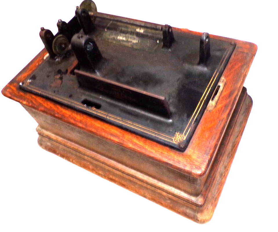 EDISON STANDARD MODEL E CYLINDER PHONOGRAPH BEDPLATE,CASE BOOTM AND ...