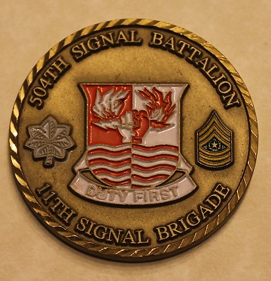 504th Signal Battalion 11th Signal Brigade Army Challenge Coin | eBay UK