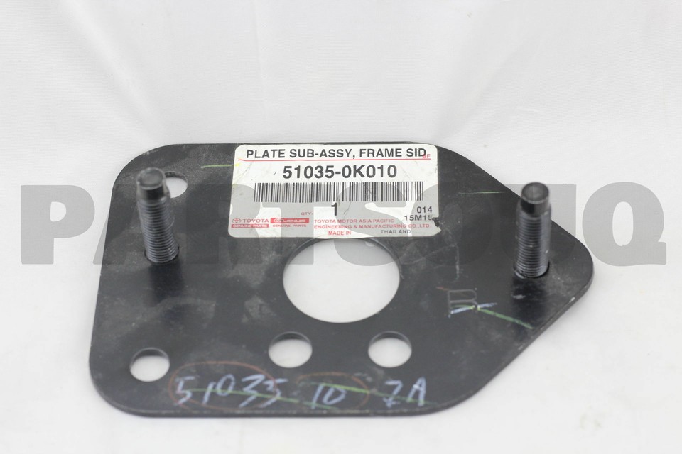 510350K010 Genuine Toyota PLATE SUB-ASSY, FRAME SIDE RAIL, RH 51035 ...