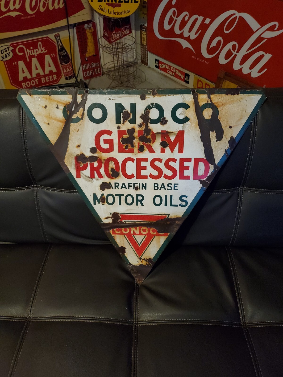 Original Porcelain Conoco Advertising Sign | eBay