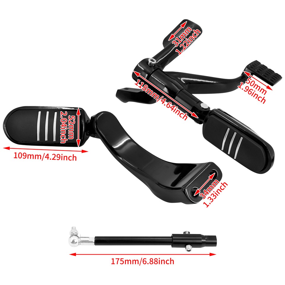 Black Mid Controls Kit Foot Peg Lever For Harley Sportster XL 883 1200 ...
