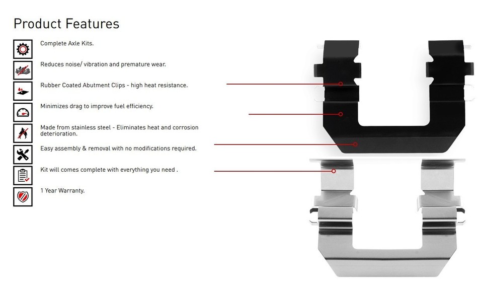 For Ford Mustang 1994-2004 R1 Concepts HK1-54017 Rear Disc Brake ...