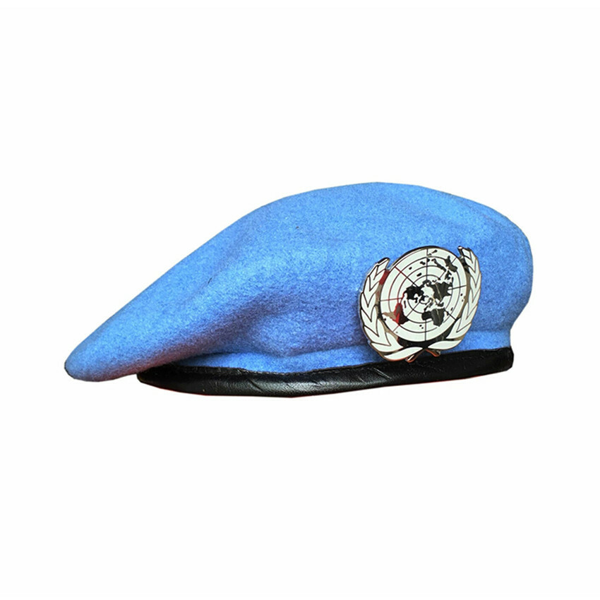 UN BLUE BERET United Nations Peacekeeping Force Cap Hat With UN Badge ...