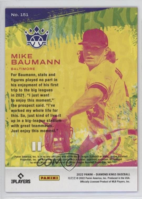 2022 Panini Diamond Kings Rookies II Red Frame Mike Baumann #151 Rookie ...