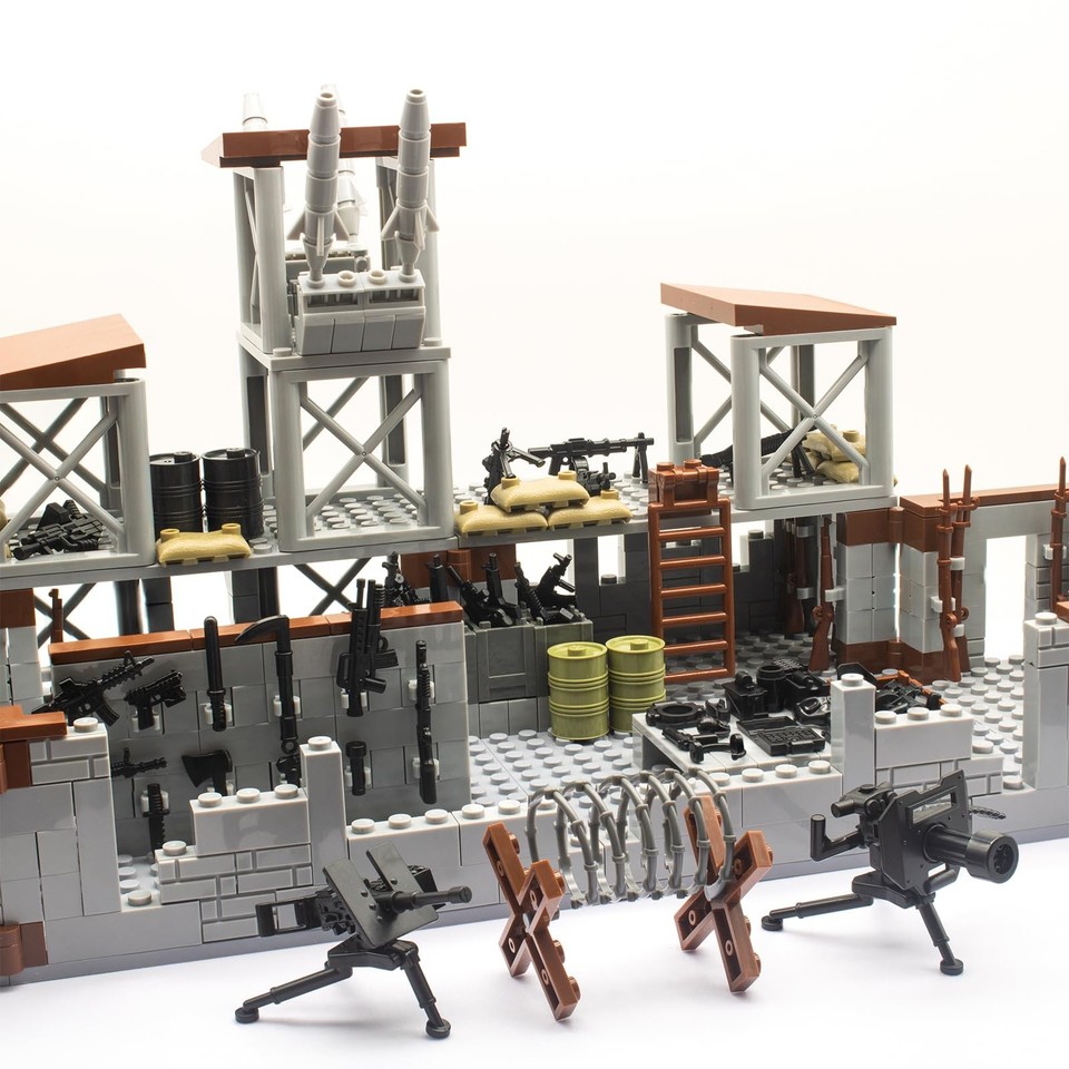 500+ Pcs Military Base Building Brick Sets Include Defence Base Guard ...