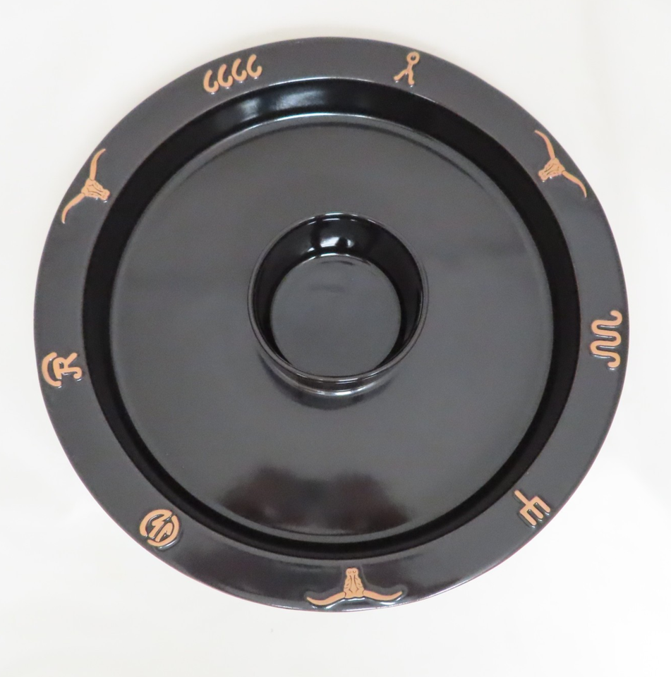 Frankoma King Ranch Black Chip and Dip Platter 14.25 in Longhorn ...