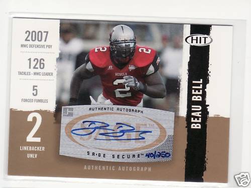 BEAU BELL 2008 HIT AUTOGRAPH #A69 #ED40/250 UNLV | eBay