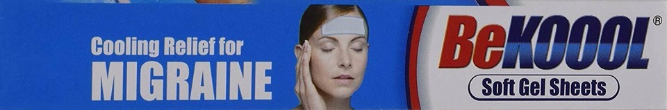 Be Koool Soft Gel Sheets 8HR Migraine Cooling Relief Non Medicated Safe ...
