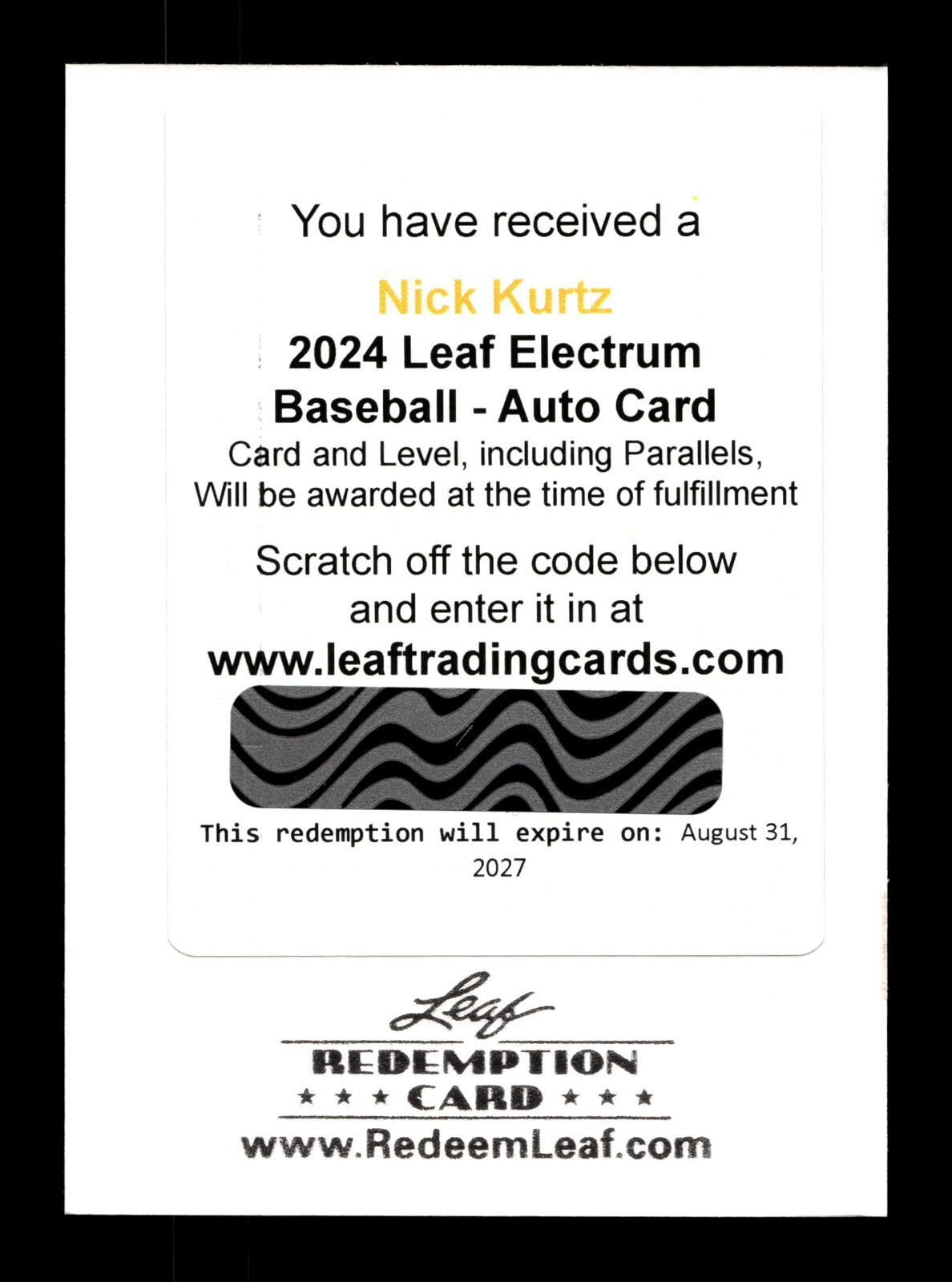 2024 Leaf Electrum Bronze Nick Kurtz Auto Autograph RC Rookie #/99 A'S ...