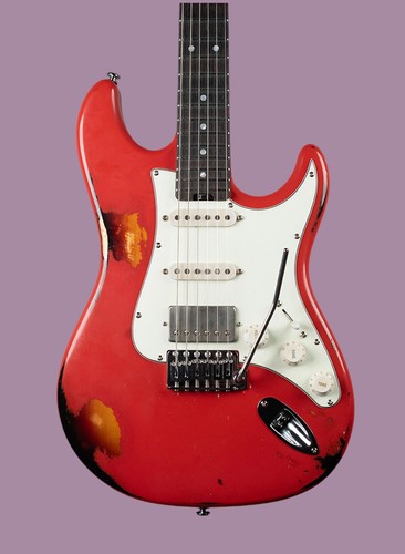 Black-Accented ST Electric Guitar - Red Relic, SSH Pickups & Alder Body ...