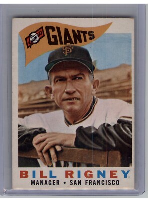 1960 Topps Baseball Bill Rigney #225 San Francisco Giants Manager ...