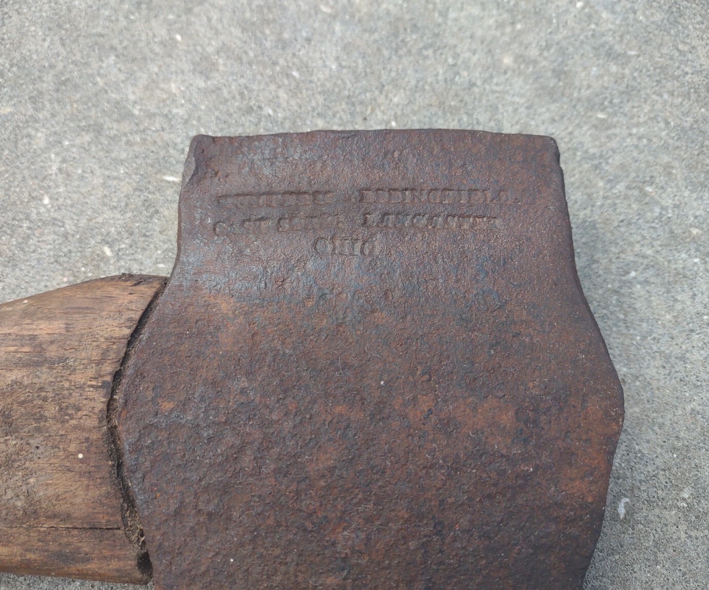 Antique Single Bevel Broad Axe Hewing Axe Logging Tool Factory Signed ...