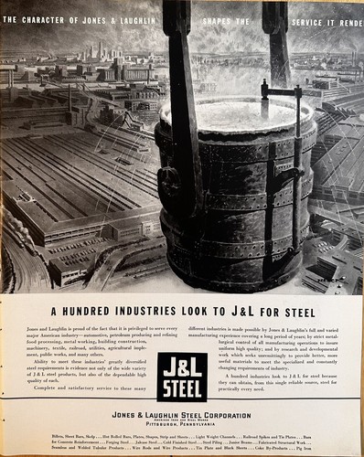 1935 Jones & Laughlin Steel Corp. Original Print Ad, A 100 Companies ...