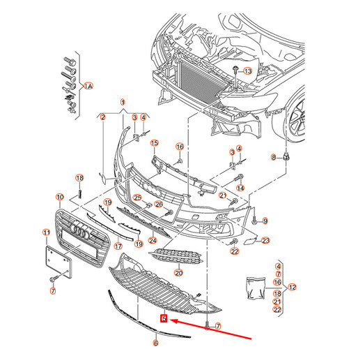 NEW AUDI A6 4G C7 FRONT BUMPER COVER CLOSING ELEMENT 4G0807611A OEM | eBay