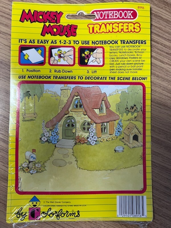 VIntage DIsney Mickey Mouse Notebook Transfers, Brand New, Sealed | eBay
