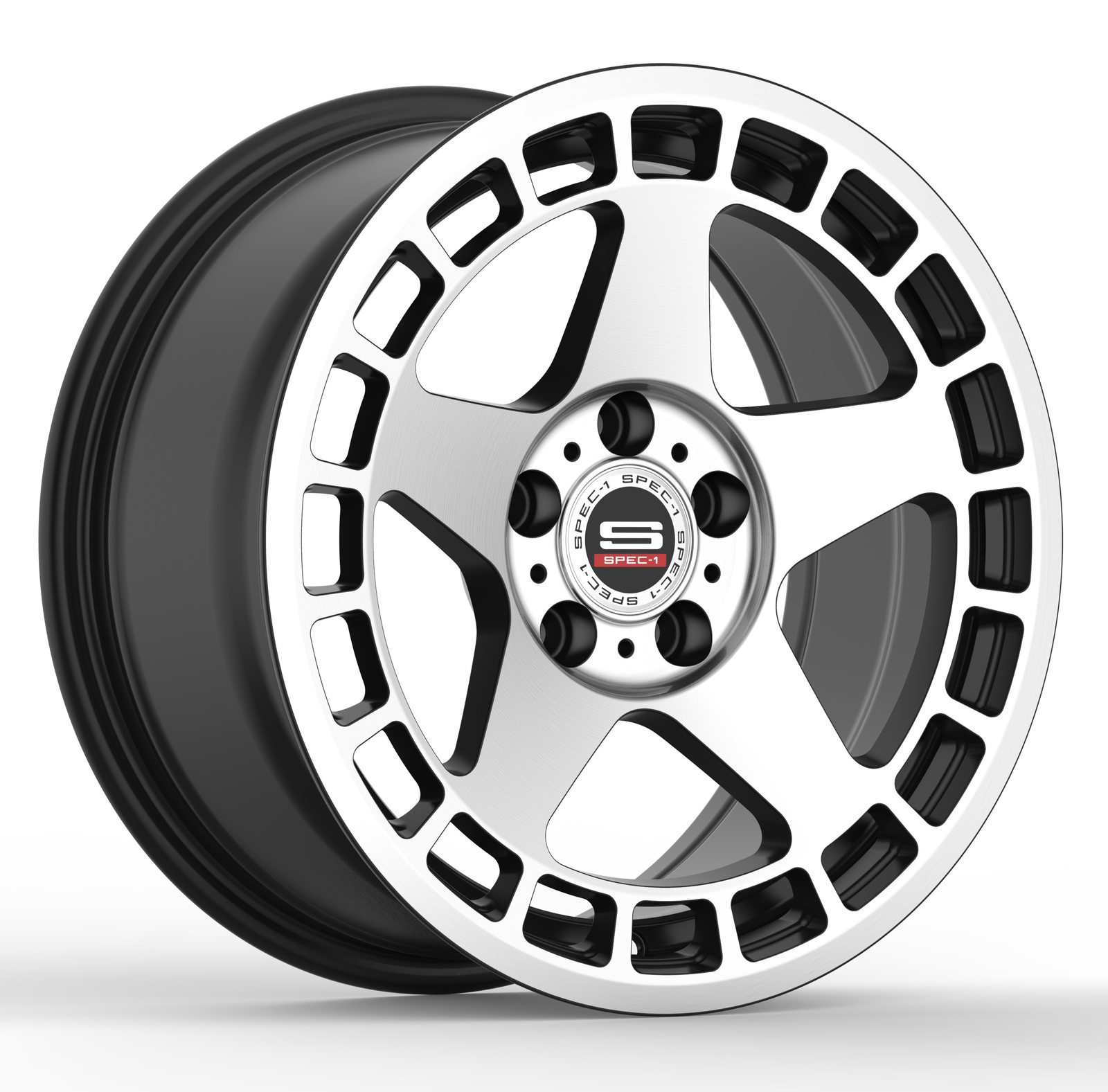 Spec-1+SPT-901+8x15+Gloss+Black+Machined+Rim for sale online | eBay