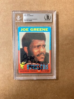 Joe Greene Signed 1971 Topps Rookie Card BAS with HOF Inscription! | eBay