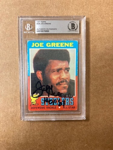 Joe Greene Signed 1971 Topps Rookie Card BAS with HOF Inscription! | eBay