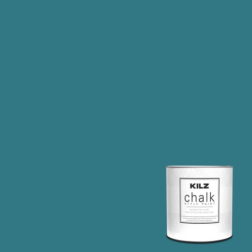 Chalk Style Decorative Paint Interior Ultra Flat Basic Teal 1 Quart for ...