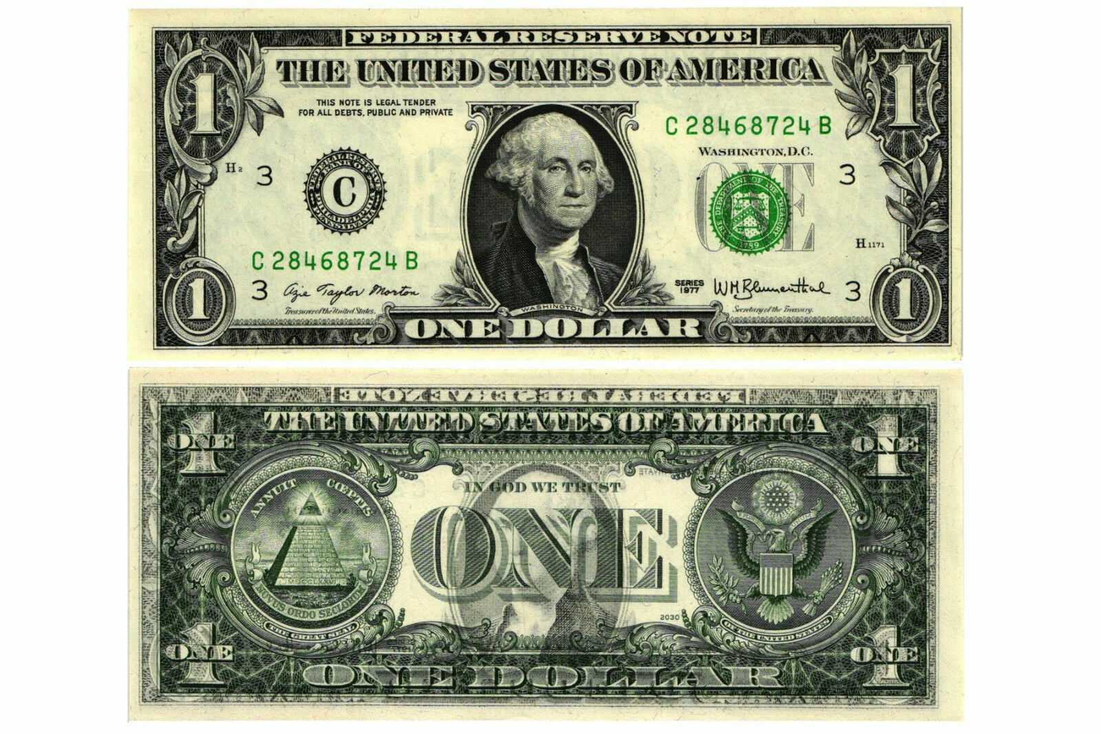 1 Dollar Bill Back