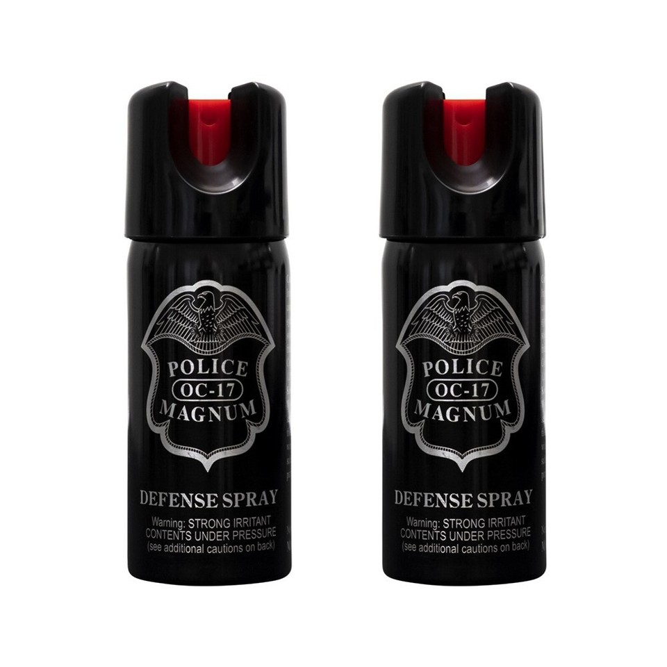 2 Pack Police Magnum PEPPER SPRAY 2oz w/ UV Dye Twist Safety Lock ...