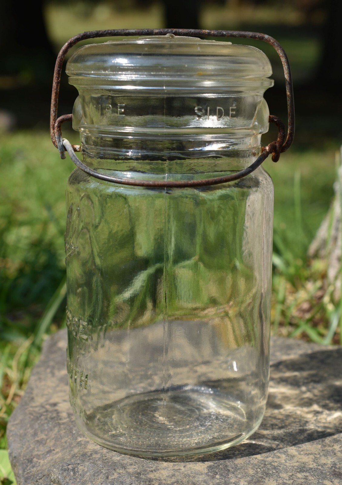 Antique Ball Eclipse Wide Mouth Canning Quart 'Fruit' Jar Wire Closure ...