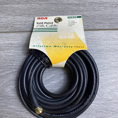 RG59 RCA “F” Connectors On Both Ends Cable Coaxial Gold Plated 25 ...