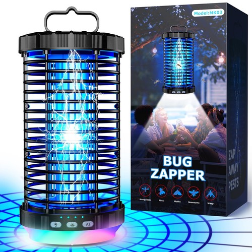 Bug Zapper Outdoor, 2025 Upgraded 3 in 1 Rechargeable Bug Zapper with ...