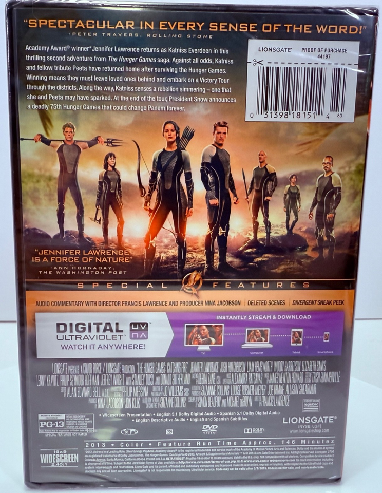 The Hunger Games: Catching Fire - 2 Disc + Digital Copy (New Sealed) | eBay