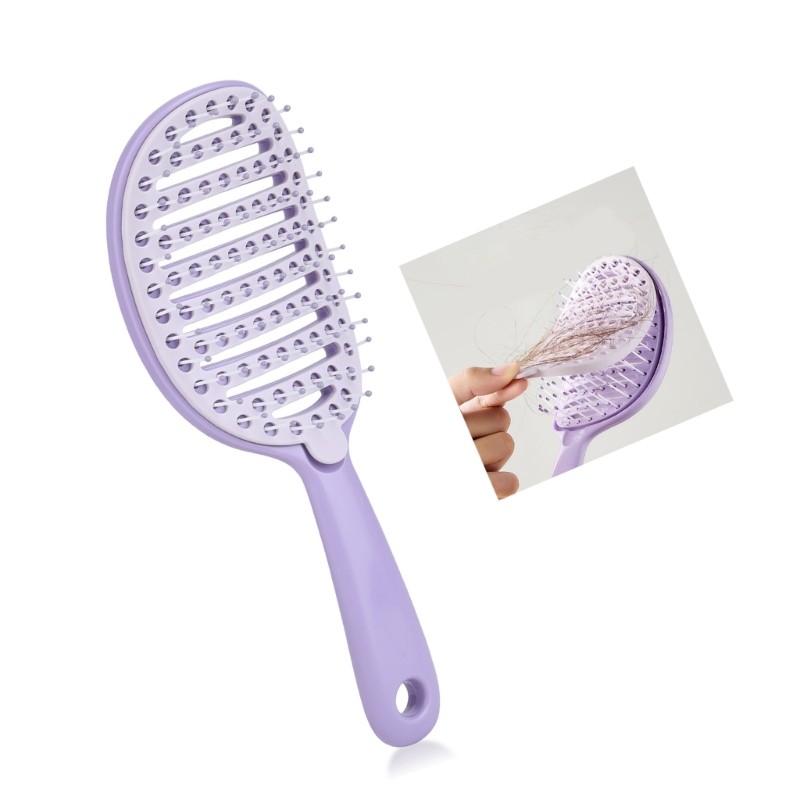 Wet And Dry Use Volumizing Hair Comb With Auto Cleaning For Gentle ...