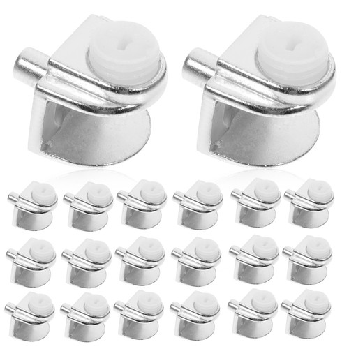 20 Pcs Glass Clip Bracket Shelf Clamp Supports Cabinet Retainer Clips ...