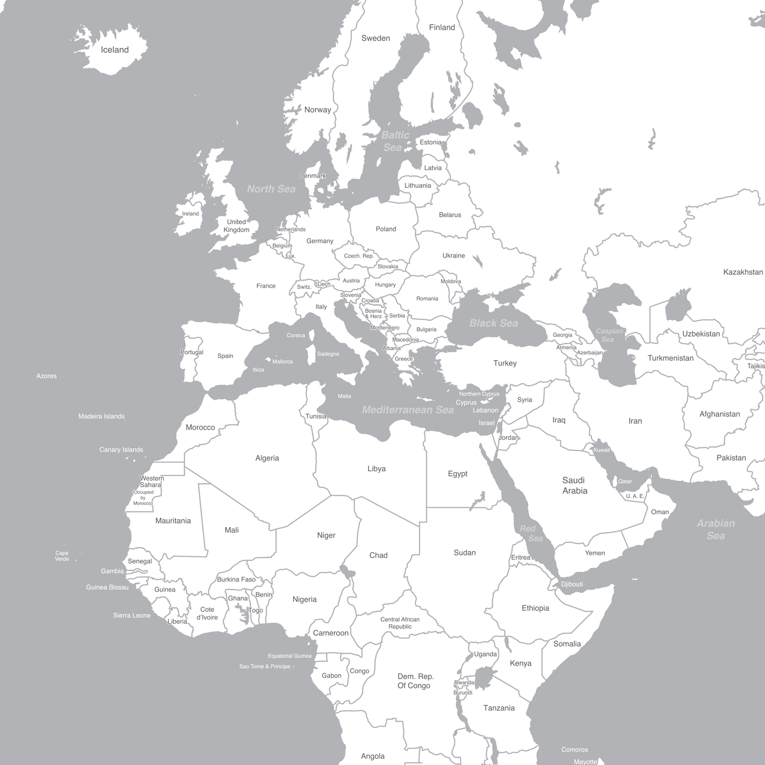 Map of the World A1 Travel Poster Wall Art Prints - Select Your Colour ...