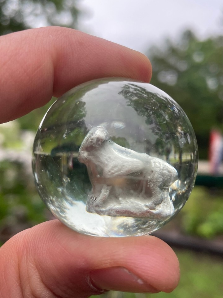 Awesome Antique Handmade German Sulfide Marble with Ram Inside Shooter ...