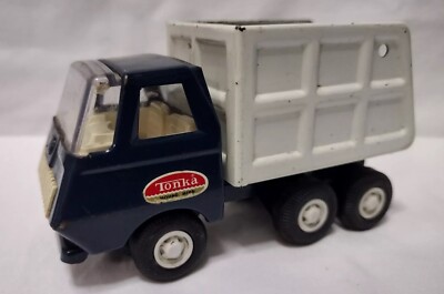 Vintage Tonka Mini Garbage Dump Truck Toy Dark Blue/ White Pressed ...