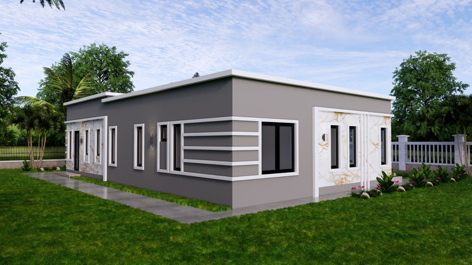 Modern House Plan 15x9 M 49x30 Feet 3 Beds 3 Baths Terrace Roof PDF ...