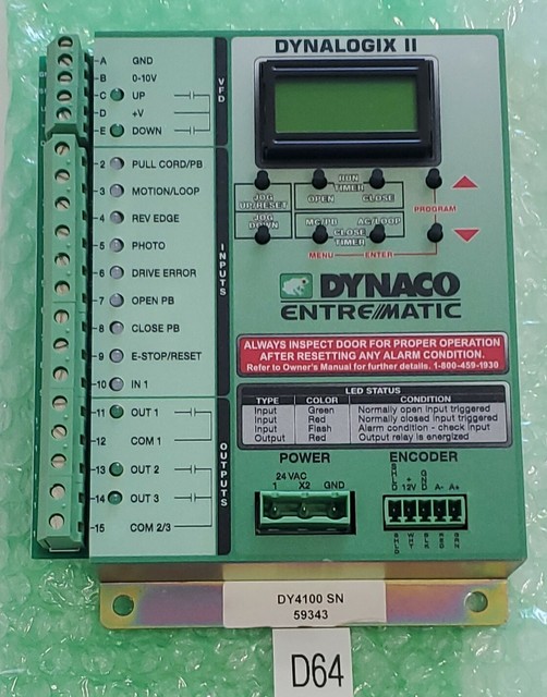 Dynaco DY4100 Dynalogix II Door Controller for sale online | eBay