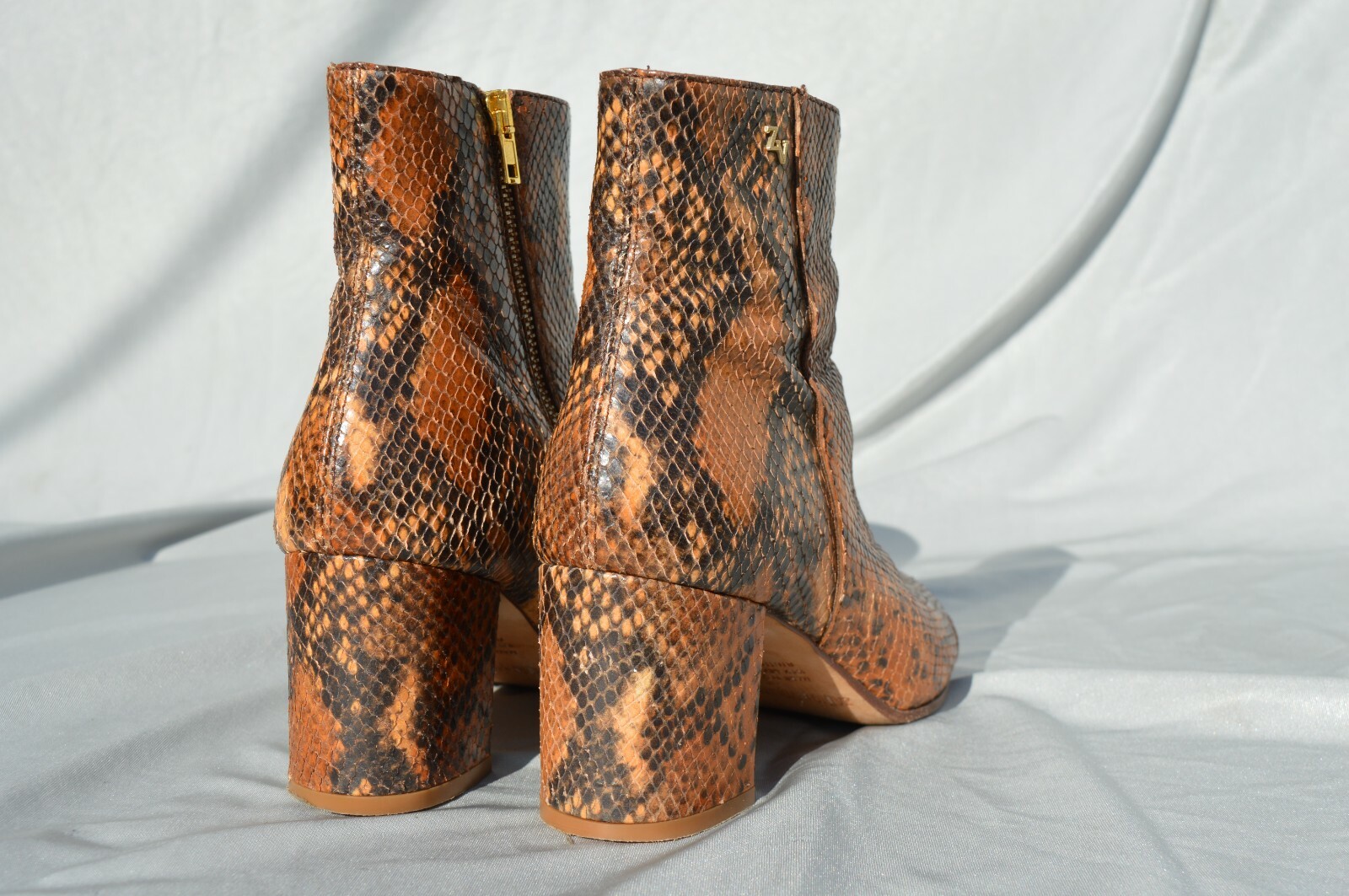 ZADIG & VOLTAIRE snake sking booties ankle boots used… - Gem